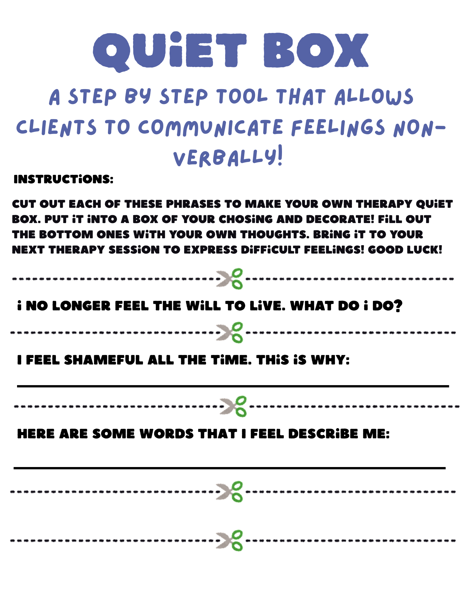2025 Free Mental Health Worksheets